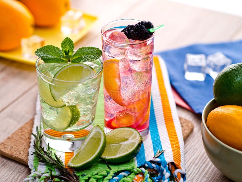 Two cocktails stock image. Image of mojito, refreshing - 37998635