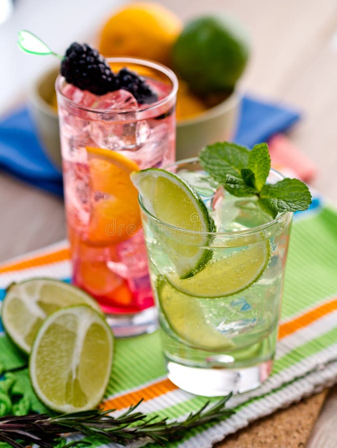 Two cocktails stock image. Image of sweet, cold, green - 37998807