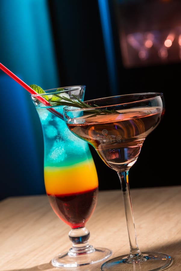 Two exotic cocktails stock image. Image of exotic, alcohol - 20689625