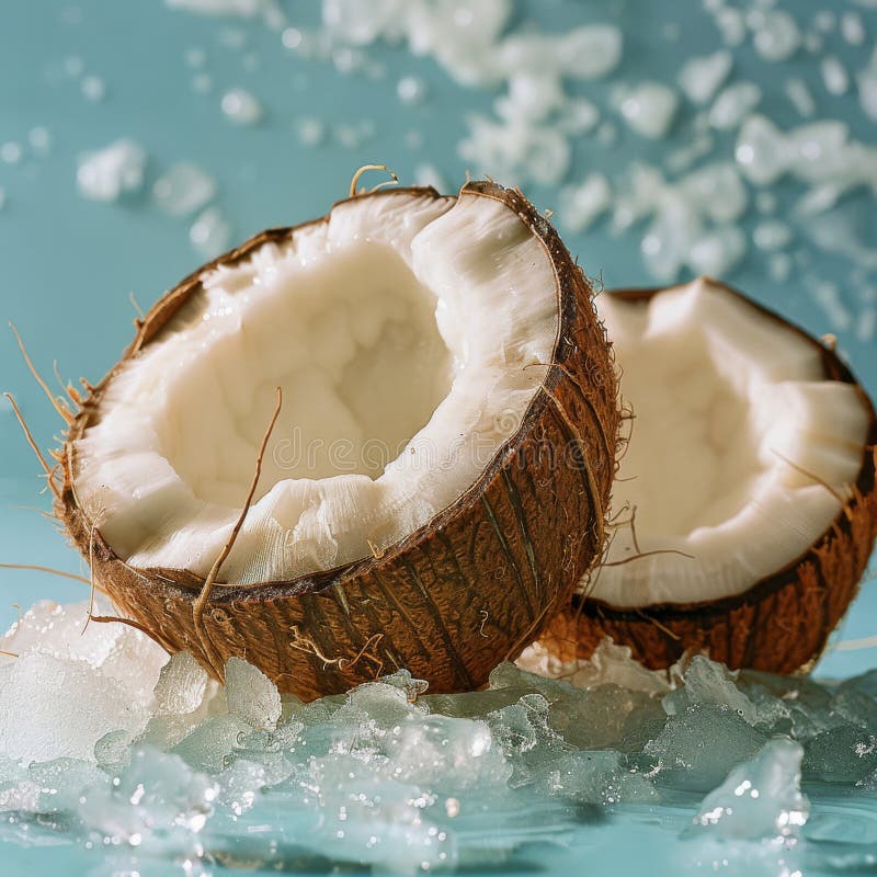 Two Coconuts Floating in Water Stock Photo - Image of shore, outdoor ...