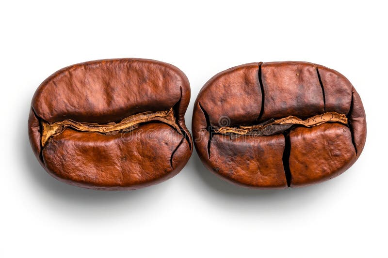 Two Coffee Beans on a White Background Stock Image - Image of cups ...