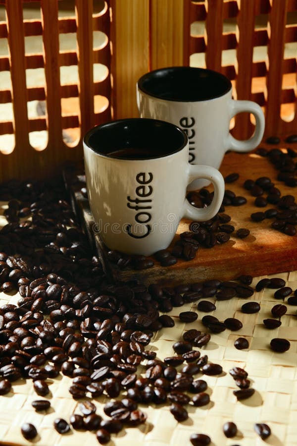 Two coffee cups stock photo. Image of bean, cafe, ceramics - 11764622