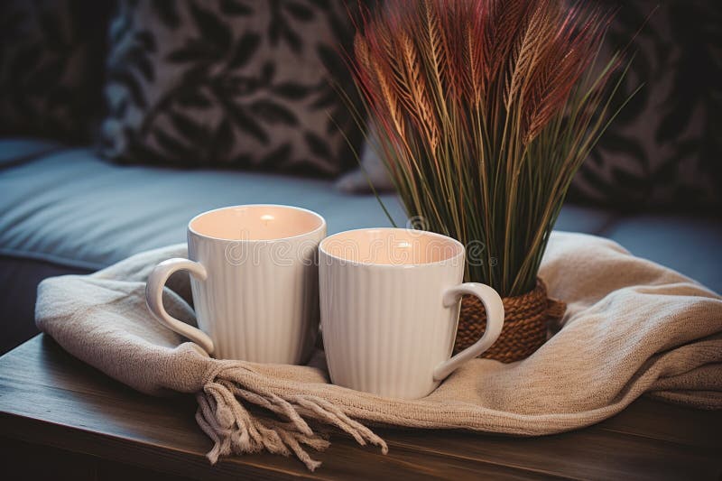 Two Coffee Mugs on a Cozy Table Suggesting a Supportive Conversation ...