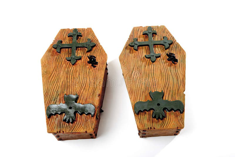 Two Coffins, Elevated View. Stock Image - Image of spooky, death: 261443033