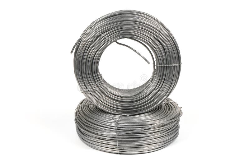 Two Coils of Galvanized Wires Lying on White Background Stock Image ...