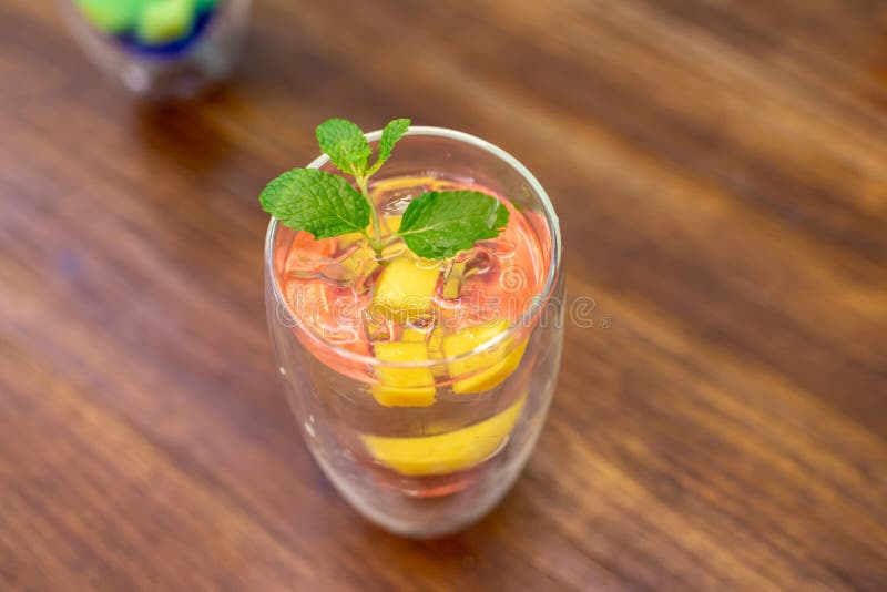 Two Cold Summer Drinks, One Red and One Blue Stock Image - Image of ...