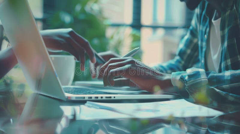 Team Collaboration at Workstation.AI Generated Image Stock Image ...