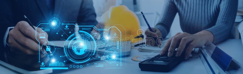 Two Colleagues Discussing Data Working and Tablet, Laptop with on on ...