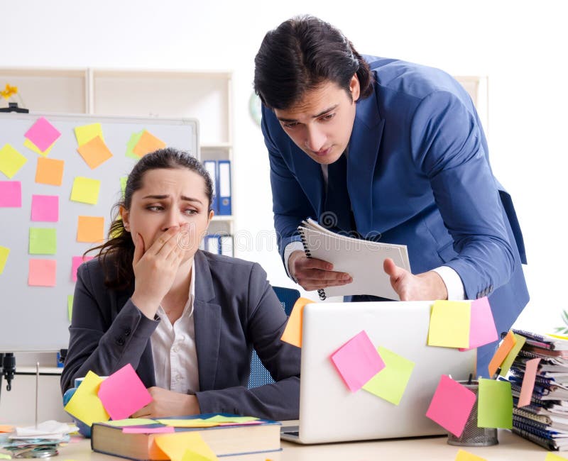 Two Colleagues Employees Working in the Office Stock Photo - Image of ...