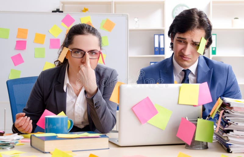 Two Colleagues Employees Working in the Office Stock Photo - Image of ...