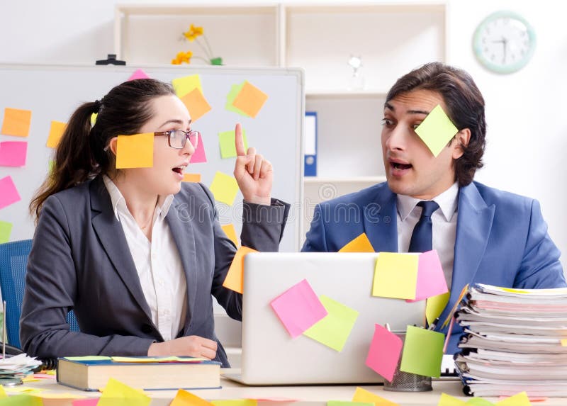 Two Colleagues Employees Working in the Office Stock Photo - Image of ...