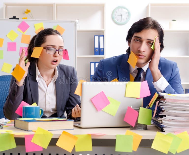 Two Colleagues Employees Working in the Office Stock Photo - Image of ...