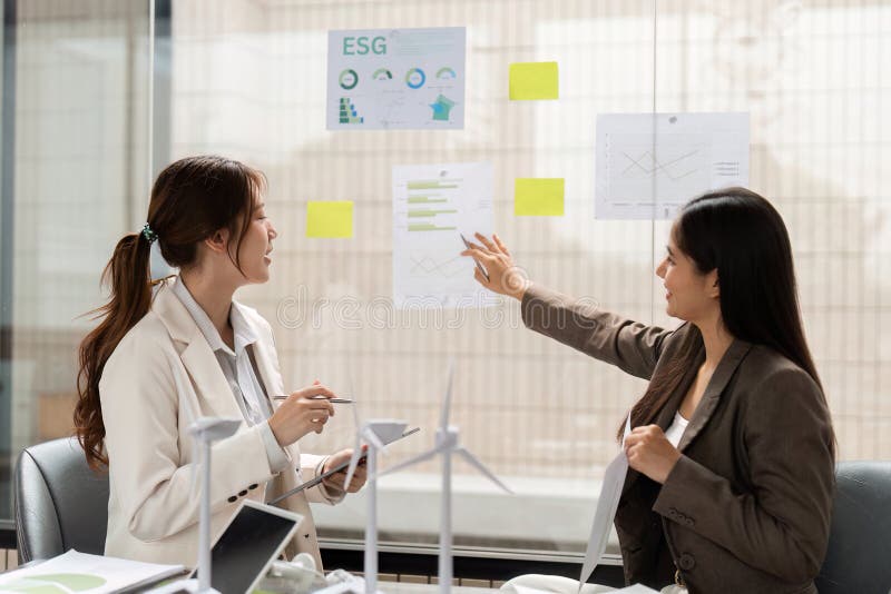 Environmental Strategy Planning. Professionals Discussing ESG Insights ...