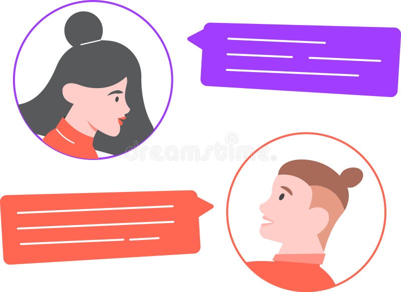 Two Colleagues Exchanging Messages through a Corporate Chat App ...