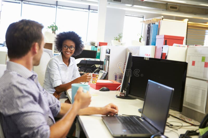 Two Colleagues Having a Coffee Break at Work Stock Image - Image of ...