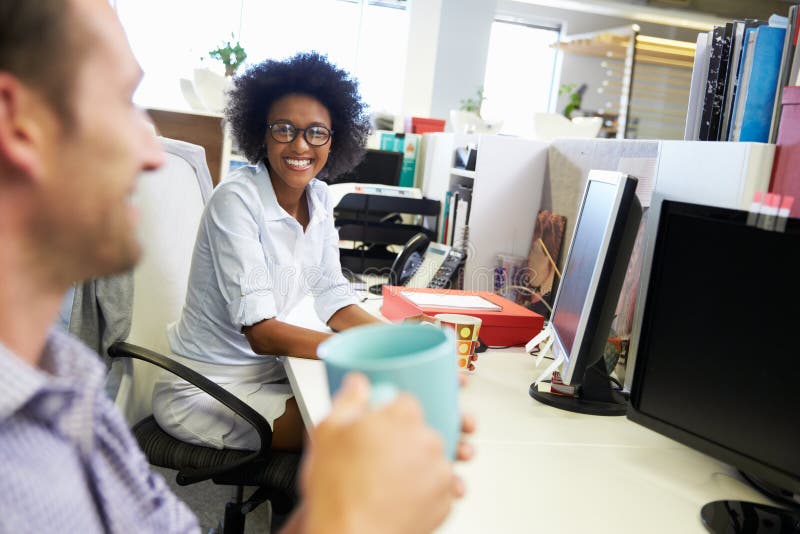 Two Colleagues Having a Coffee Break at Work Stock Image - Image of ...