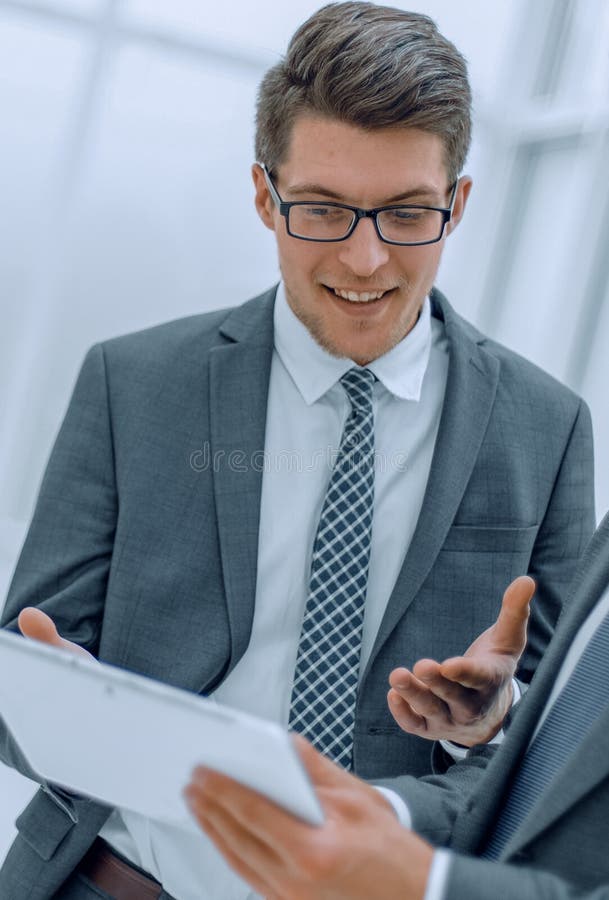 Two Colleagues Looking at the Digital Tablet Screen Stock Image - Image ...