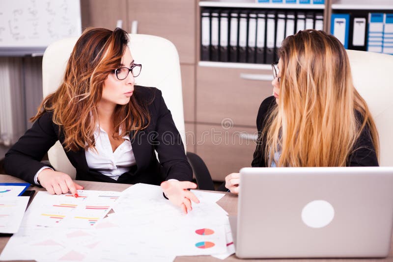 Two Colleagues in the Office Stock Photo - Image of occupation, female ...