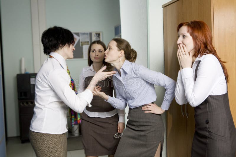 Two Colleagues Quarrel. Woman Look at Conflict Stock Image - Image of ...