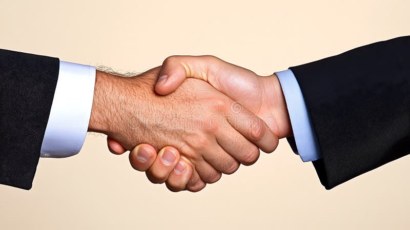 Two Colleagues Shaking Hands in Agreement. this Image Captures the ...
