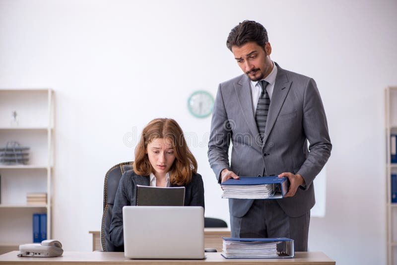 Two Colleagues Working in the Office Stock Photo - Image of boss ...