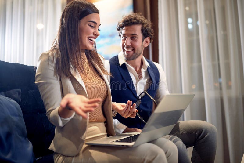 Two Colleagues Socializing on a Coffee Break Stock Photo - Image of ...