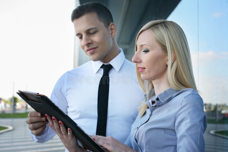 Two Colleagues in the Work. Stock Photo - Image of blueprint, blue ...