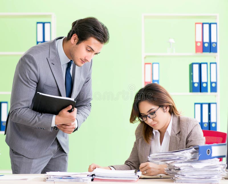 Two Colleagues Working in the Office Stock Image - Image of corporate ...
