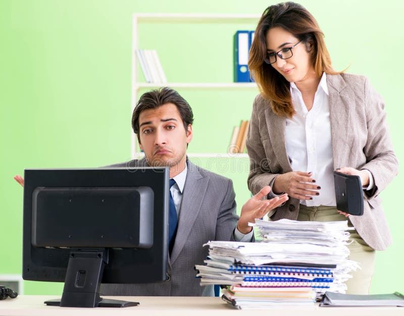Two Colleagues Working in the Office Stock Image - Image of business ...