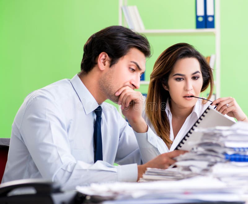 Two Colleagues Working in the Office Stock Photo - Image of desktop ...