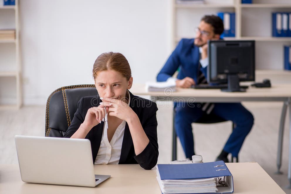 Two Colleagues Working in the Office Stock Photo - Image of missing ...