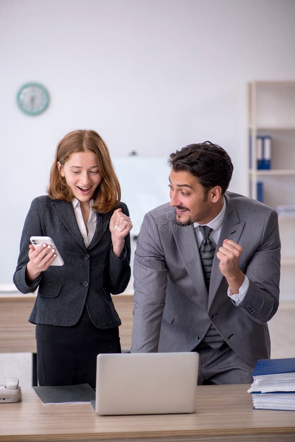 Two Colleagues Working in the Office Stock Photo - Image of social ...