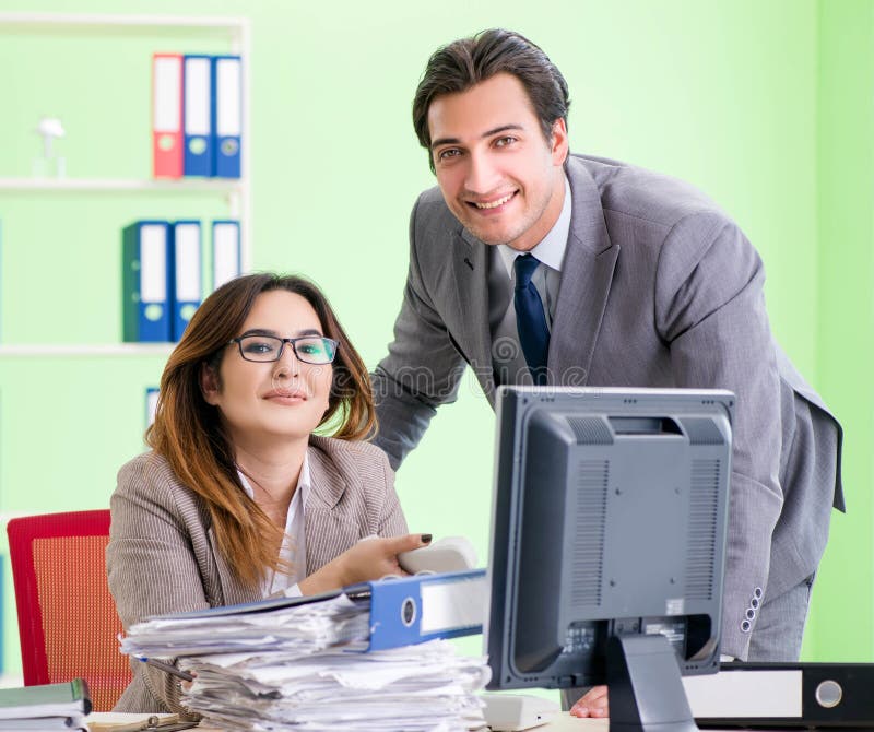 Two Colleagues Working in the Office Stock Image - Image of businessman ...