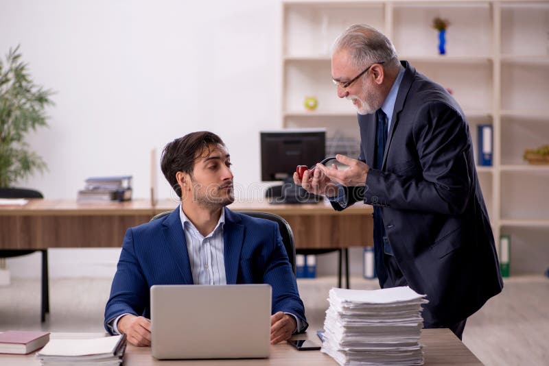 Two Male Colleagues Working in the Office Stock Photo - Image of ...