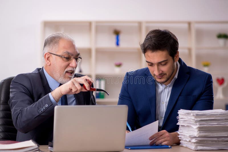 Two Male Colleagues Working in the Office Stock Image - Image of ...