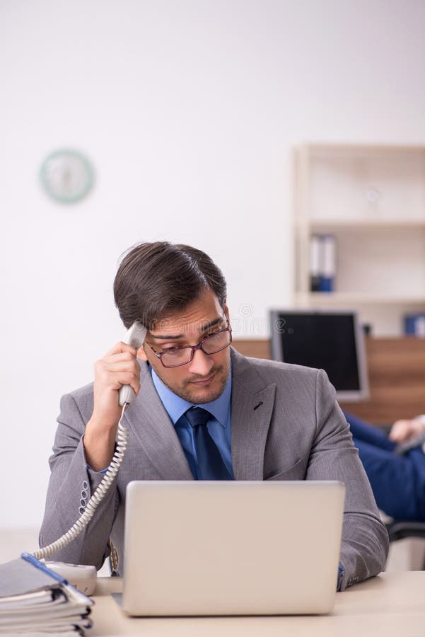 Two Male Colleagues Working in the Office Stock Image - Image of team ...