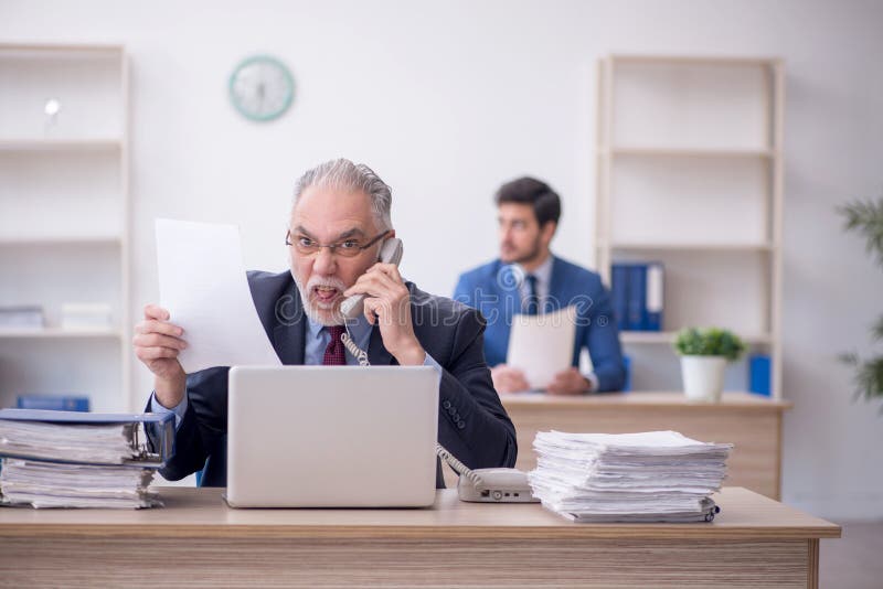 Two Male Colleagues Working in the Office Stock Image - Image of busy ...