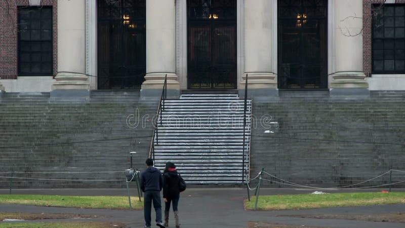 Two College Students in Front of Harvard Library Stock Footage - Video ...
