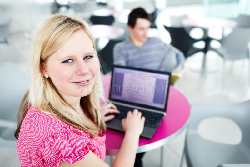 Two College Students Having Fun Studying Together Stock Photo - Image ...