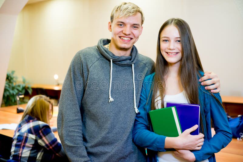 Two college students stock photo. Image of teenager, school - 91948080