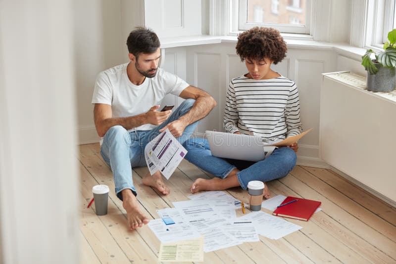 Two College Students Work Together, Prepare for Classes in Economics ...