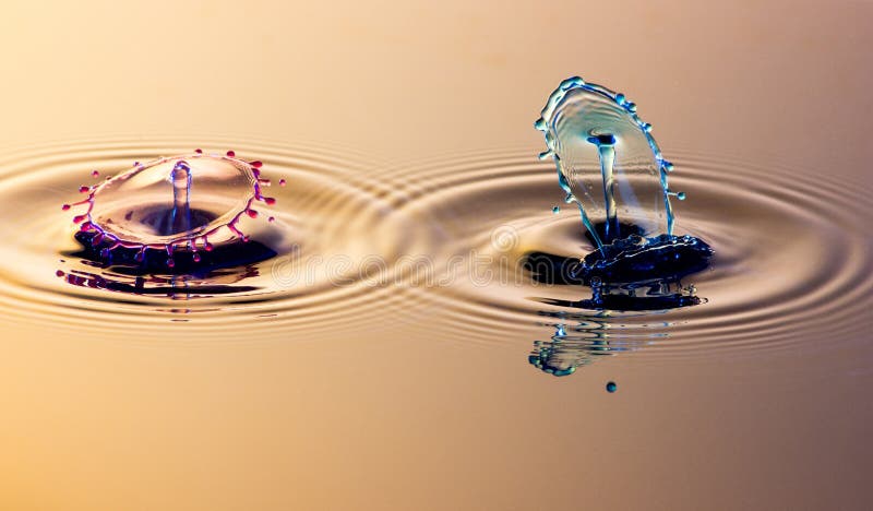 Two Water Splatter and Splash. Stock Image - Image of collision, bright ...