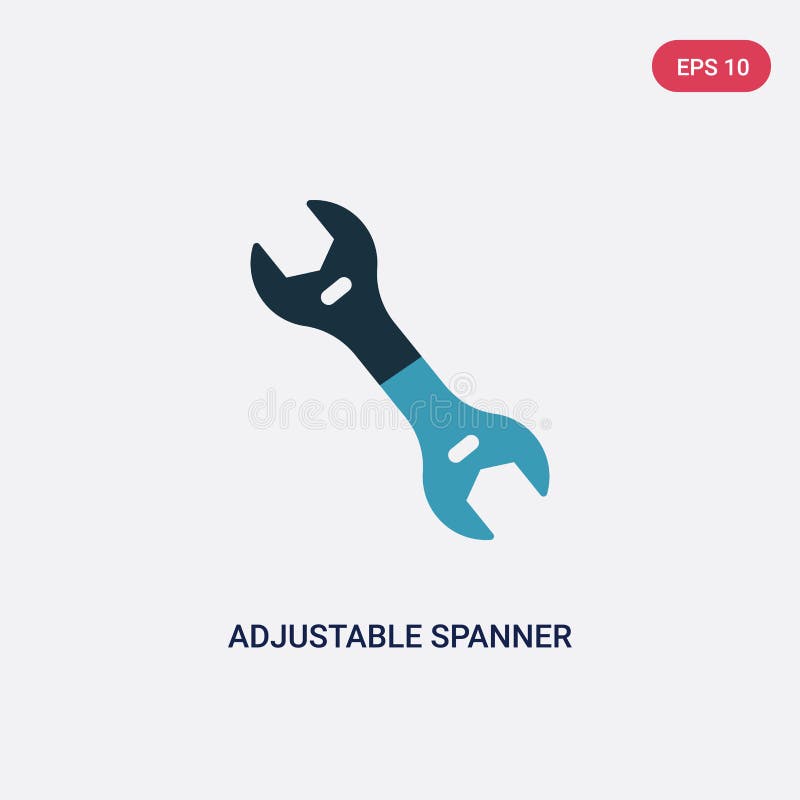 Two Color Adjustable Spanner Vector Icon from Seo and Web Concept ...