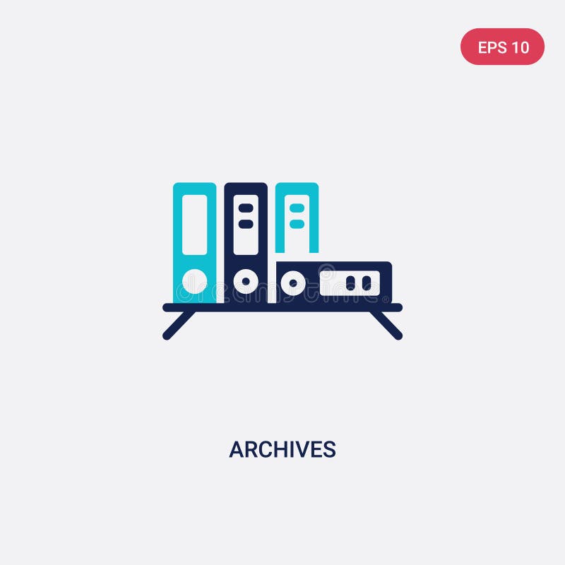 Two Color Archive Vector Icon From Programming Concept. Isolated Blue ...