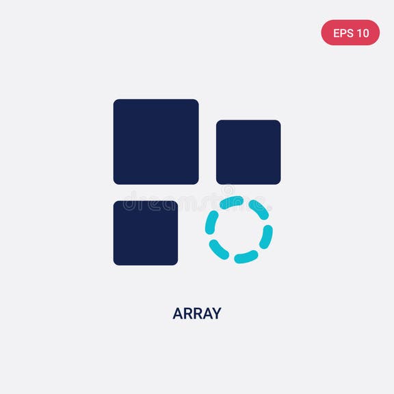 Two Color Array Vector Icon from Geometry Concept. Isolated Blue Array ...