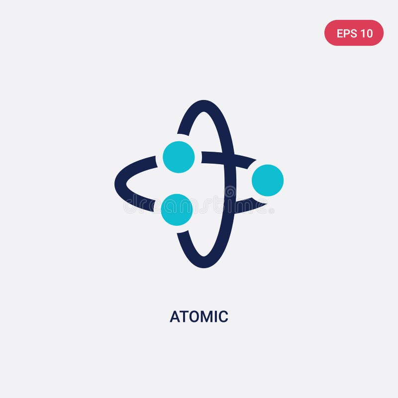 Two Color Atomic Vector Icon from Chemistry Concept. Isolated Blue ...