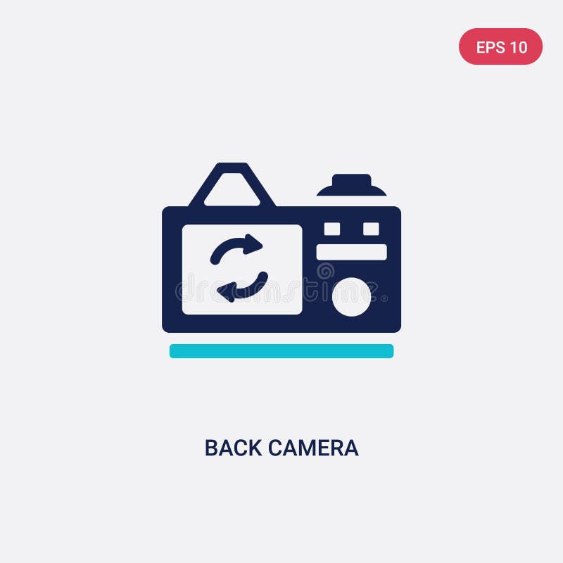 Two Color Back Camera Vector Icon from General Concept. Isolated Blue ...