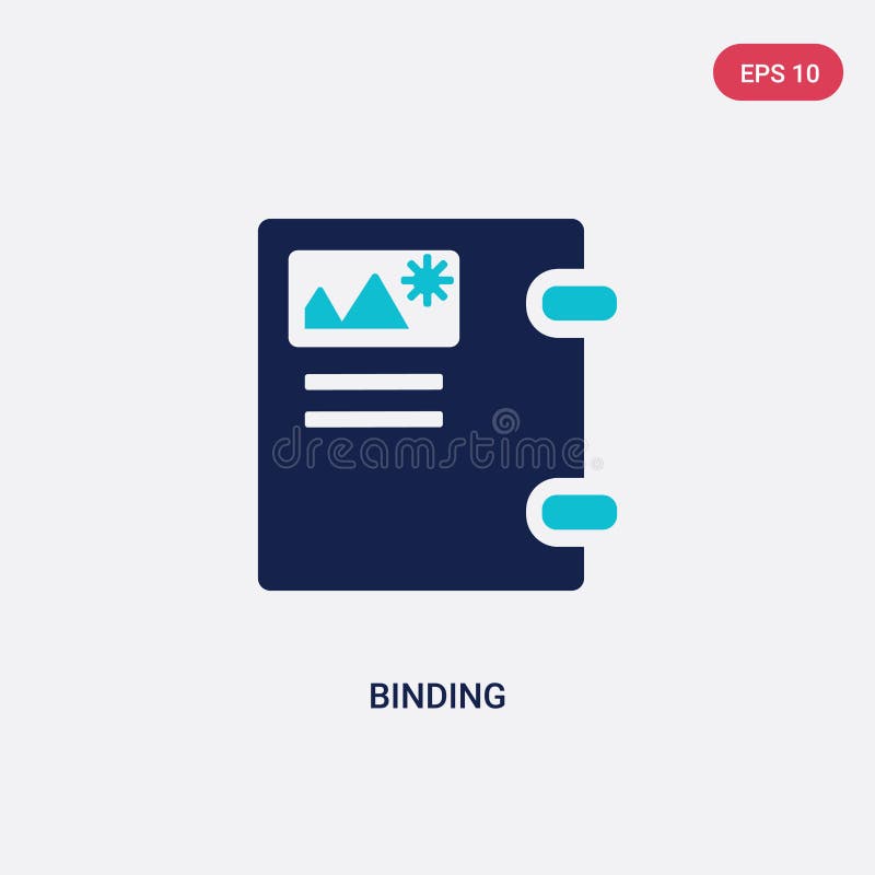 Two Color Binding Vector Icon from Education Concept. Isolated Blue ...