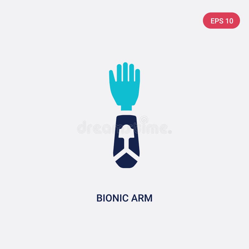 Two Color Bionic Arm Vector Icon from Artificial Intellegence Concept ...