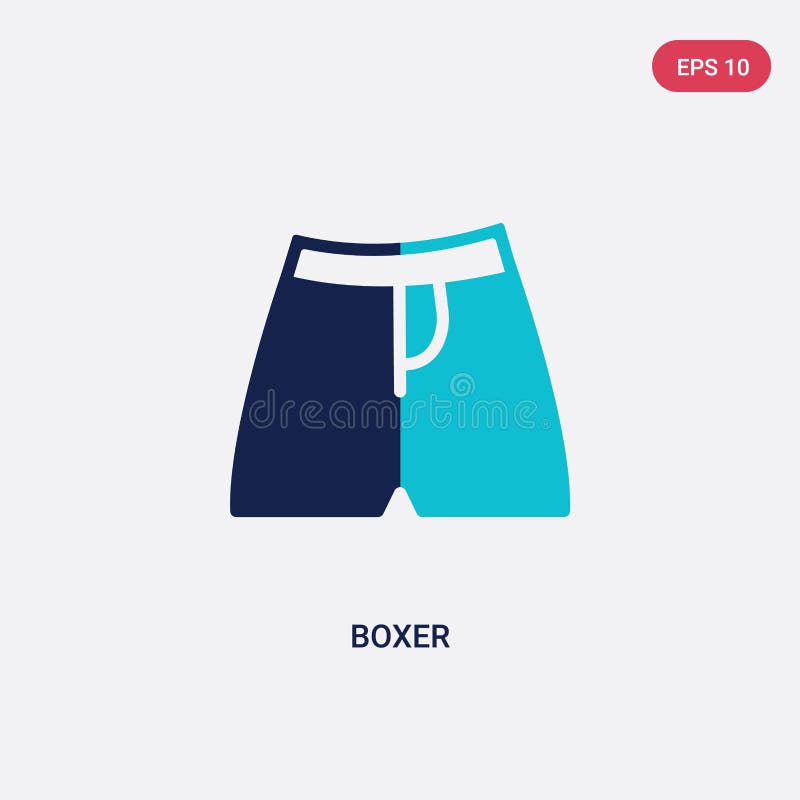 Two Color Boxer Vector Icon from Clothes Concept. Isolated Blue Boxer ...